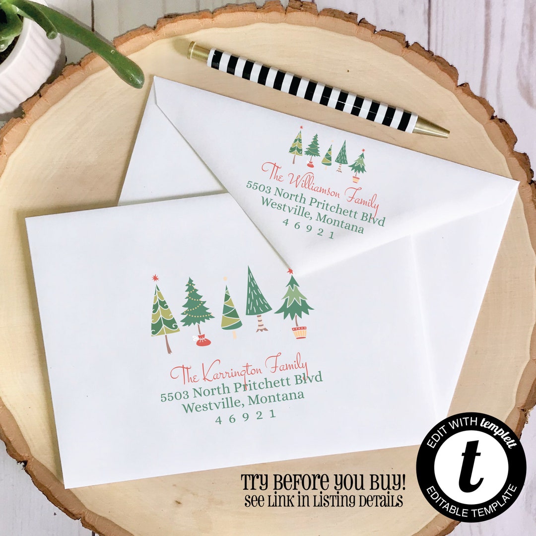 EDITABLE Christmas ENVELOPE Template, Templett, Christmas Envelope ...