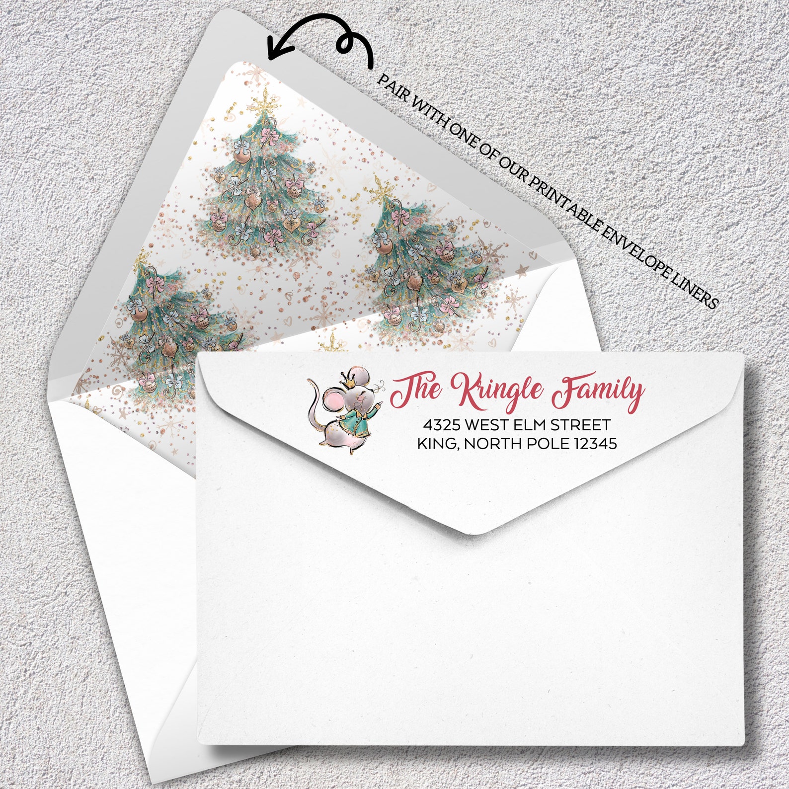 Editable Christmas Envelope Template Canva Envelope Template DIY ...