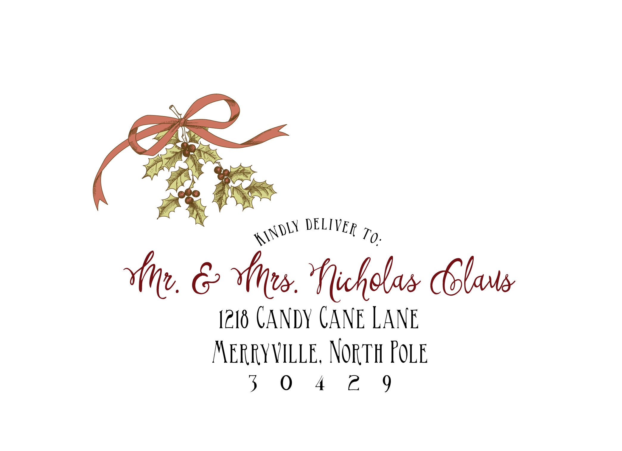 EDITABLE Christmas ENVELOPE Templatetemplett Christmas Etsy Canada