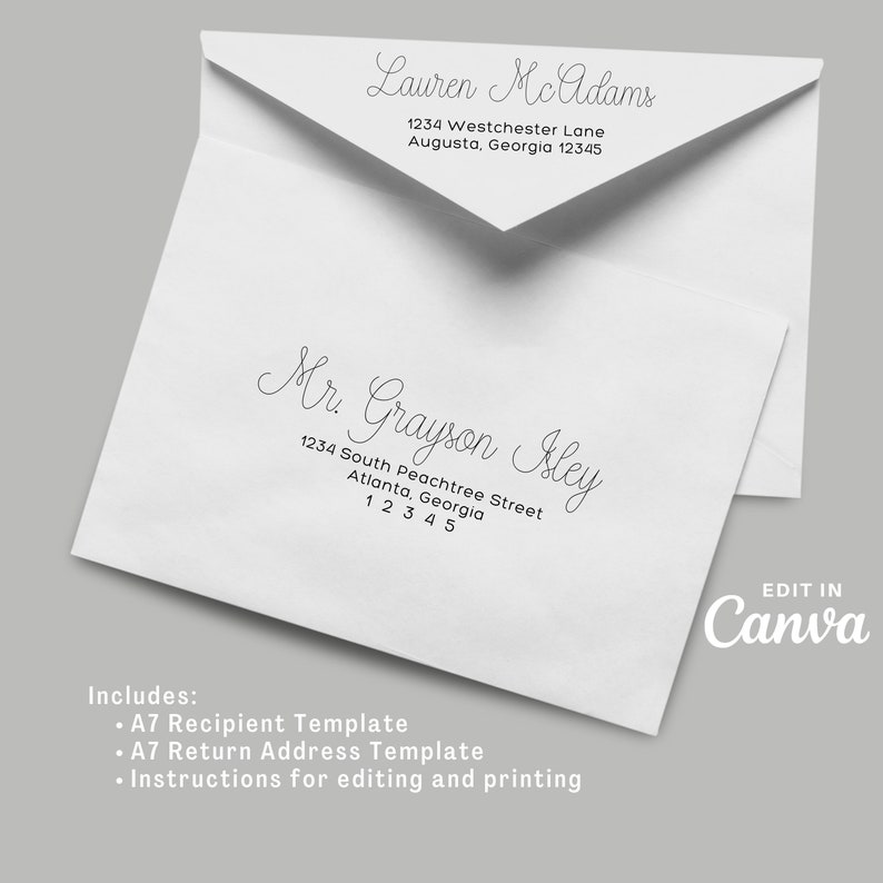 Editable Wedding Envelope Template Canva Envelope Template DIY ...