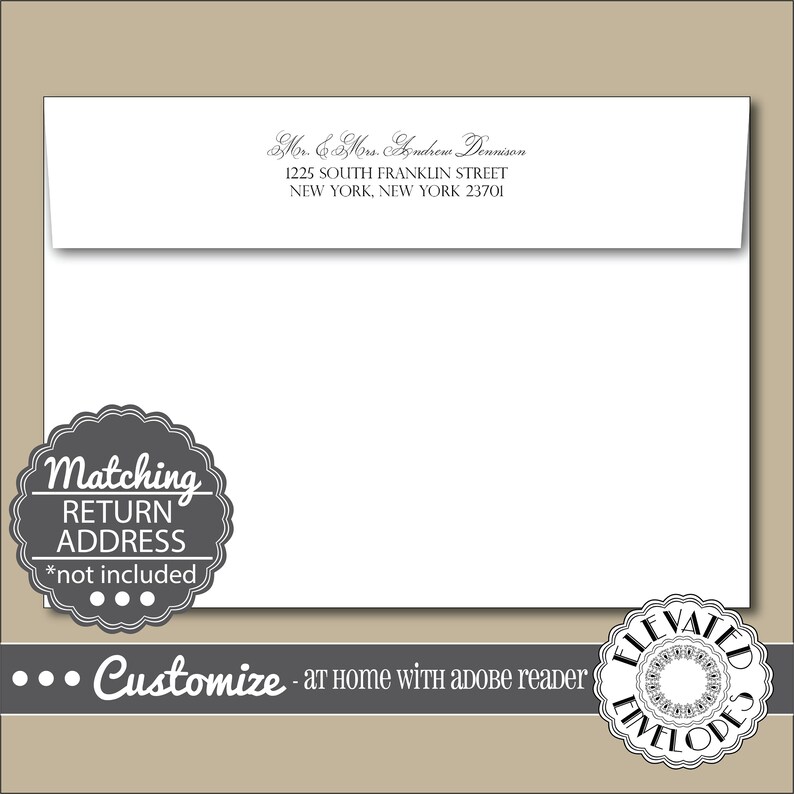 EDITABLE Elegant ENVELOPE Template,wedding Envelope Addressing,event ...