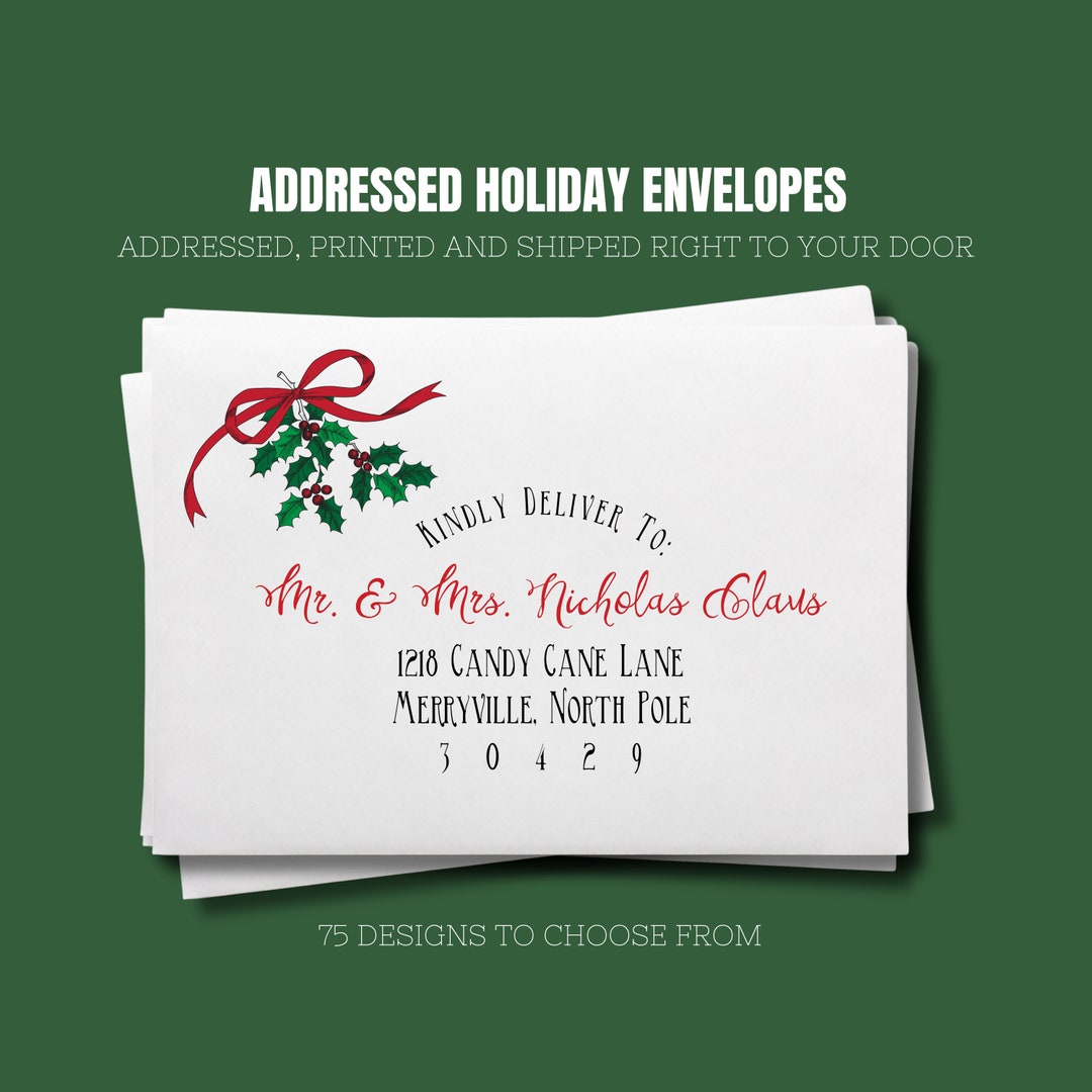 Addressed Christmas Envelopes | Printed and Shipped to You ...