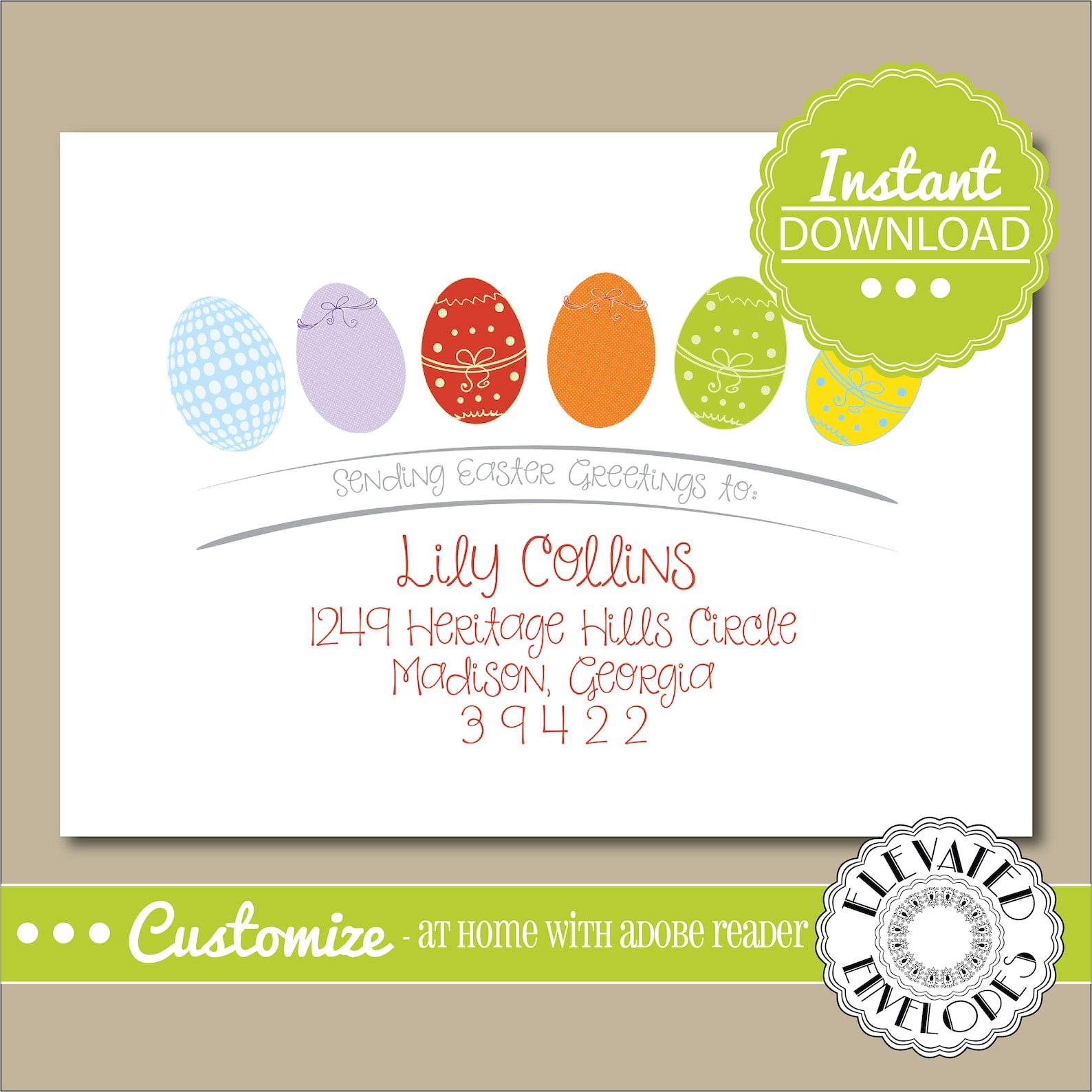EDITABLE Easter ENVELOPE Template,easter Envelope Addressing,easter ...