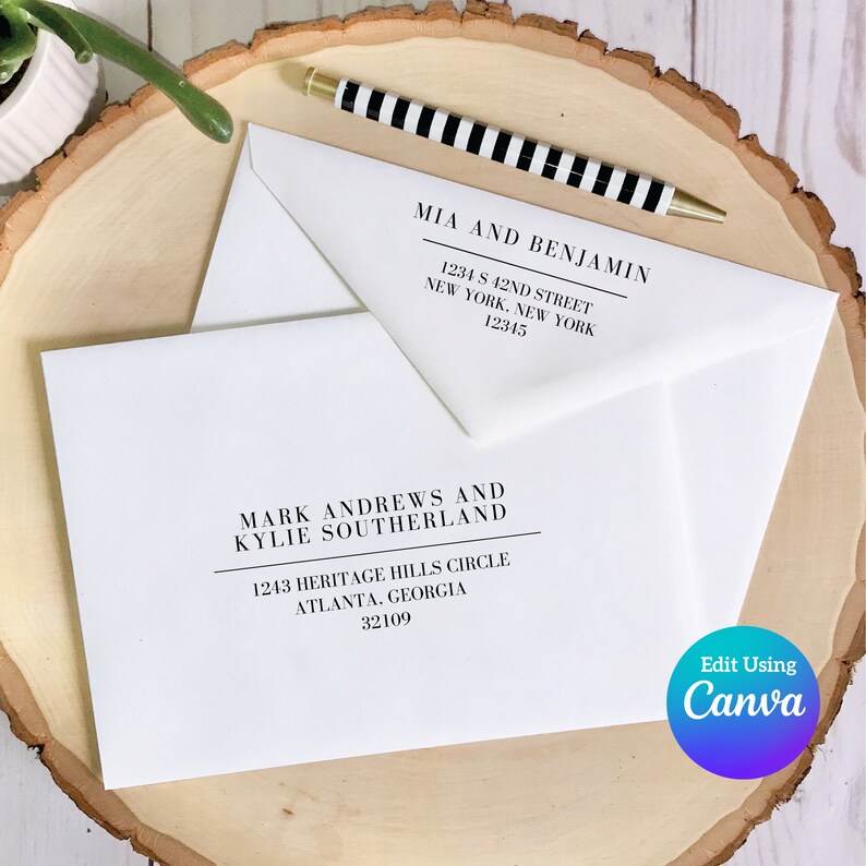 Editable Wedding Envelope Template Canva Envelope Template DIY ...