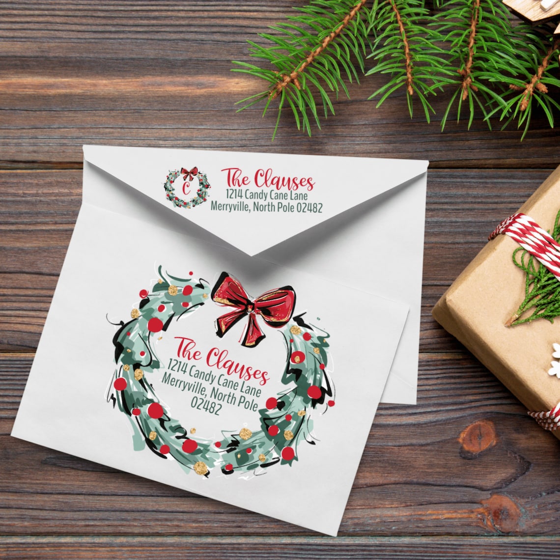 EDITABLE Christmas ENVELOPE Template, Templett, Christmas Envelope ...