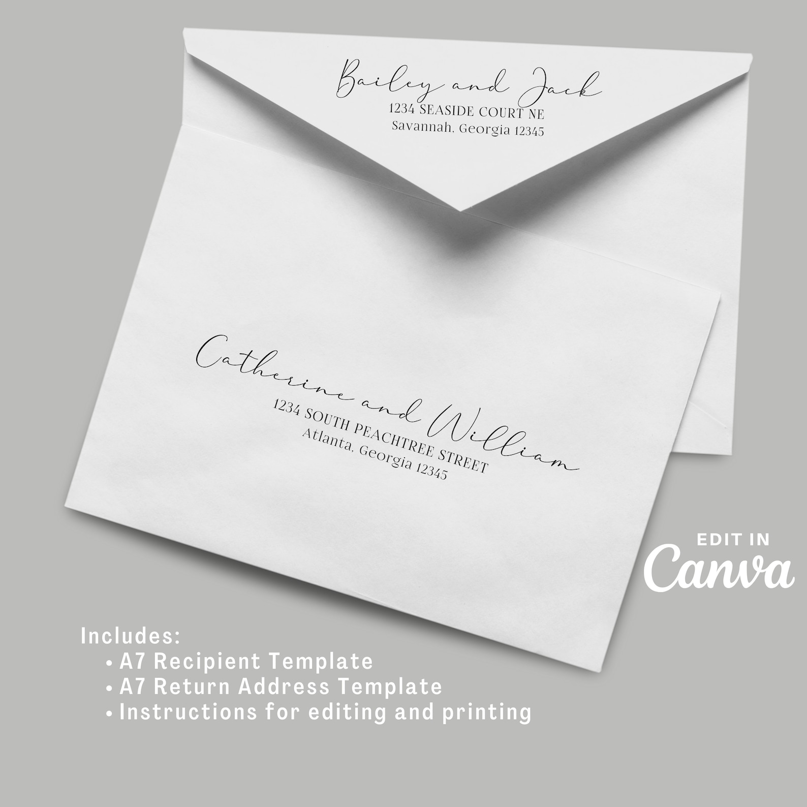 Editable Wedding Envelope Template | Canva Envelope Template | DIY ...