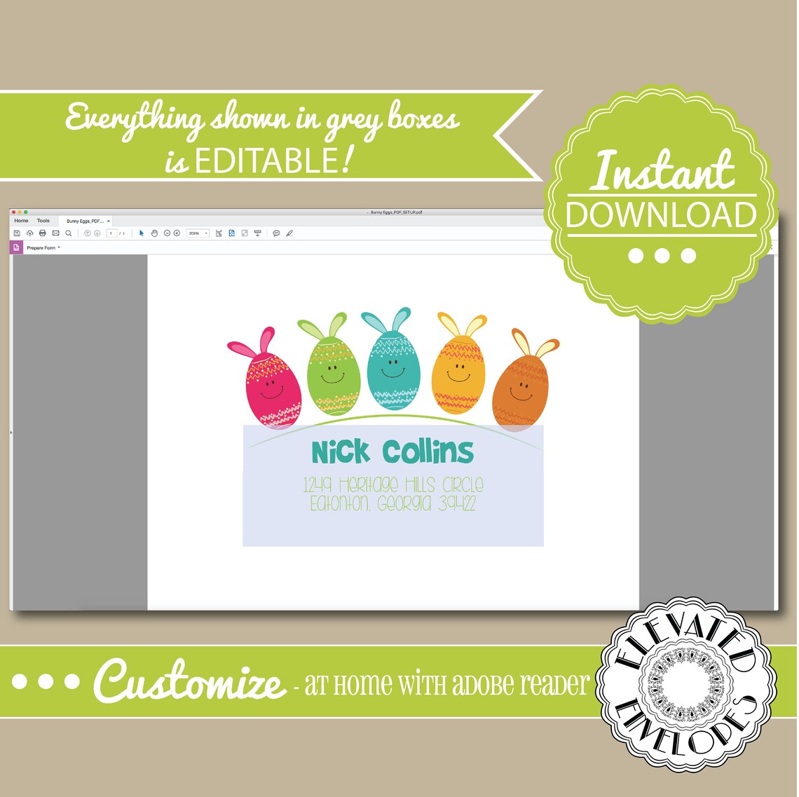 EDITABLE Easter ENVELOPE Template,easter Envelope Addressing,easter ...