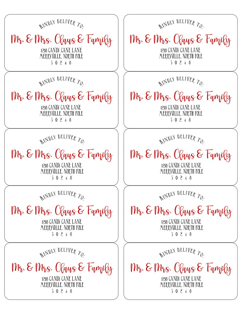 EDITABLE Christmas ADDRESS LABEL Template, Envelope Addressing ... EDITABLE Christmas ADDRESS LABEL Template, Envelope Addressing ...