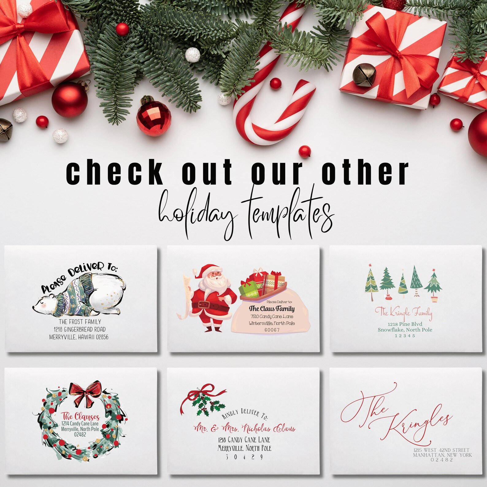 Christmas Envelope Template for Microsoft Word | Mail Merge Compatible ...