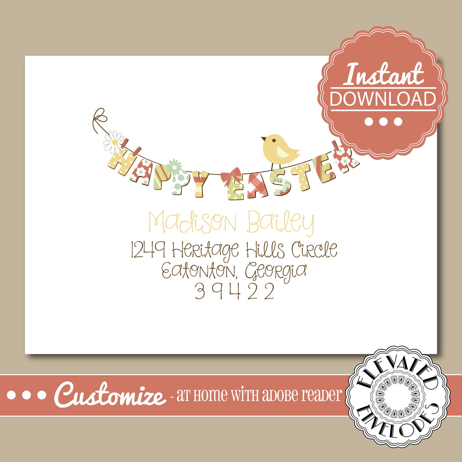 EDITABLE Easter ENVELOPE Template,easter Envelope Addressing,easter ...