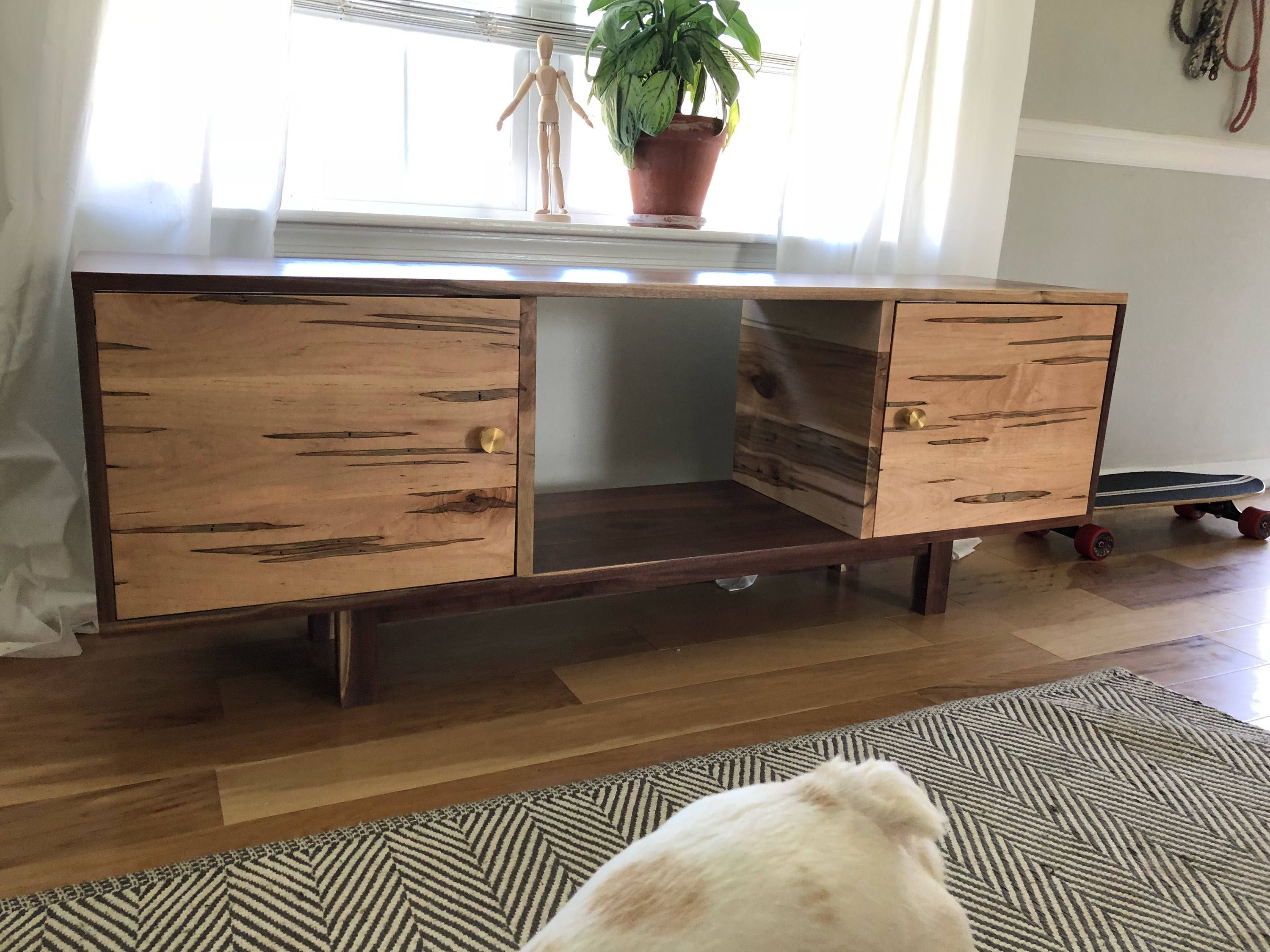Walnut and Ambrosia Maple Credenza - Etsy