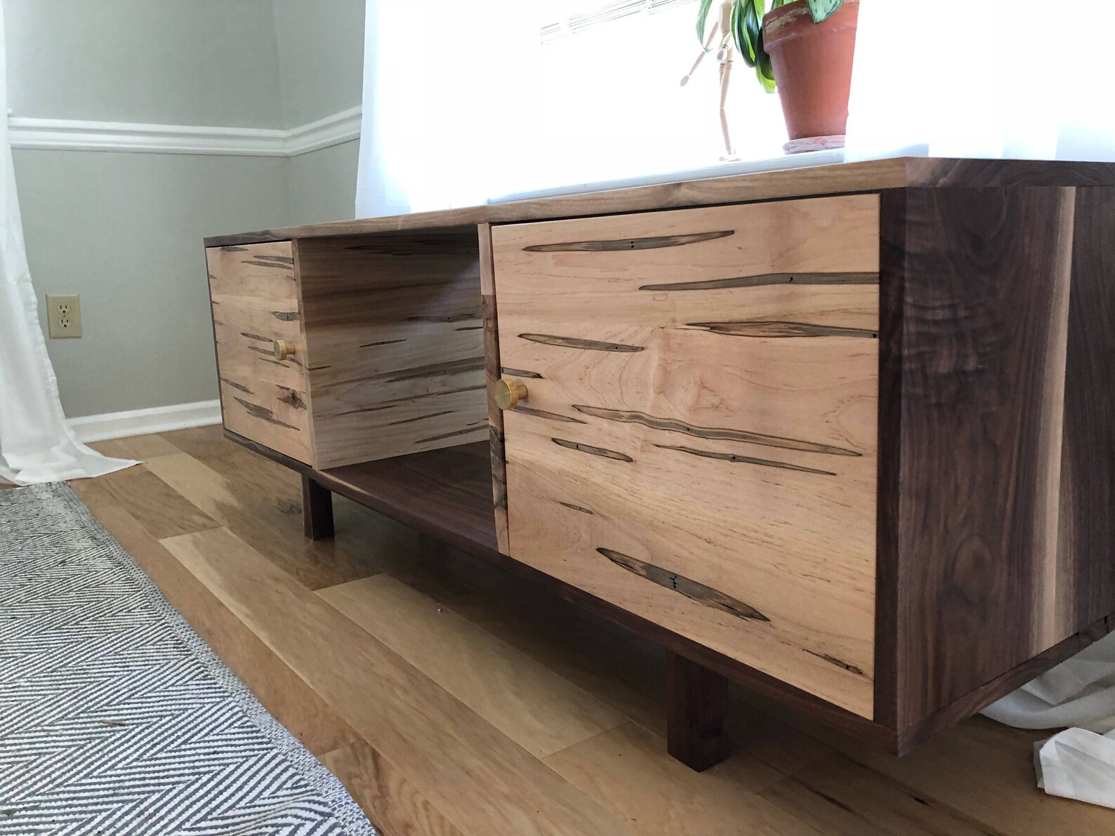 Walnut and Ambrosia Maple Credenza - Etsy