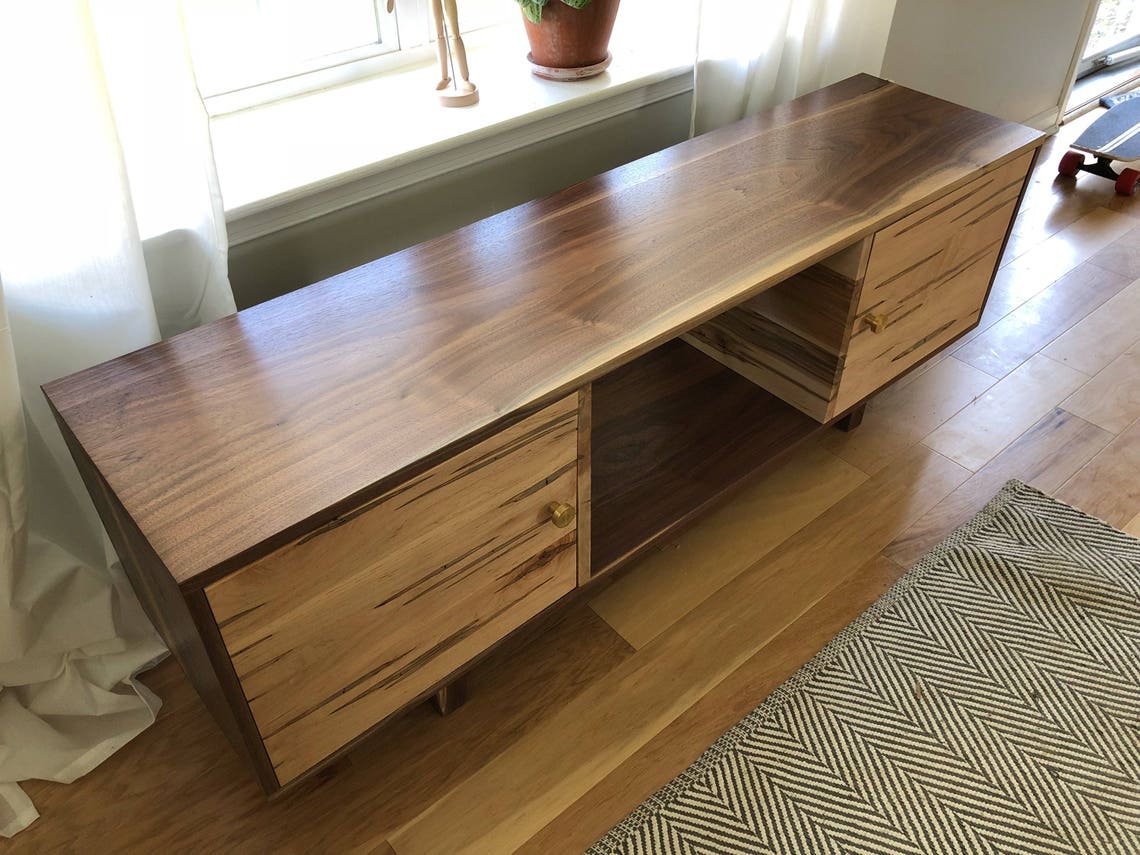 Walnut and Ambrosia Maple Credenza - Etsy