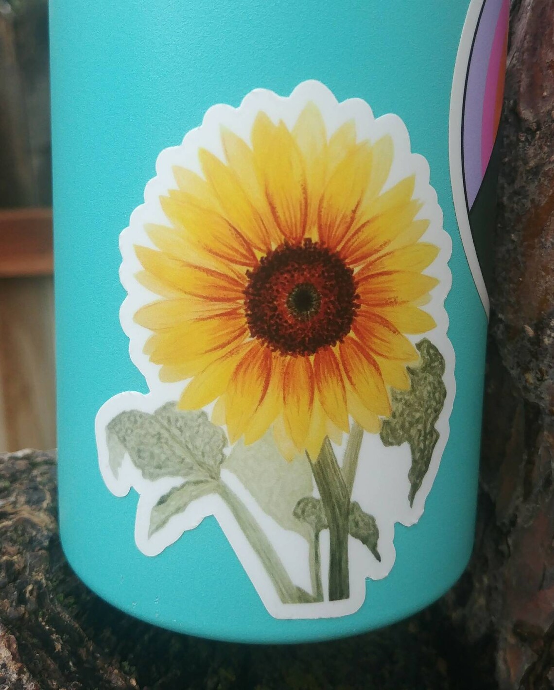 Watercolor Sunflower Vinyl Sticker - Etsy