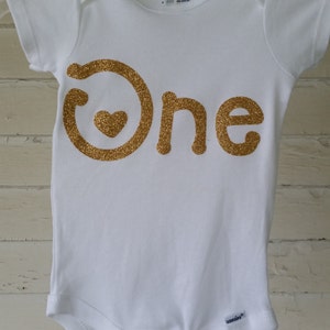 Gold Glitter ONE Onesie - Etsy
