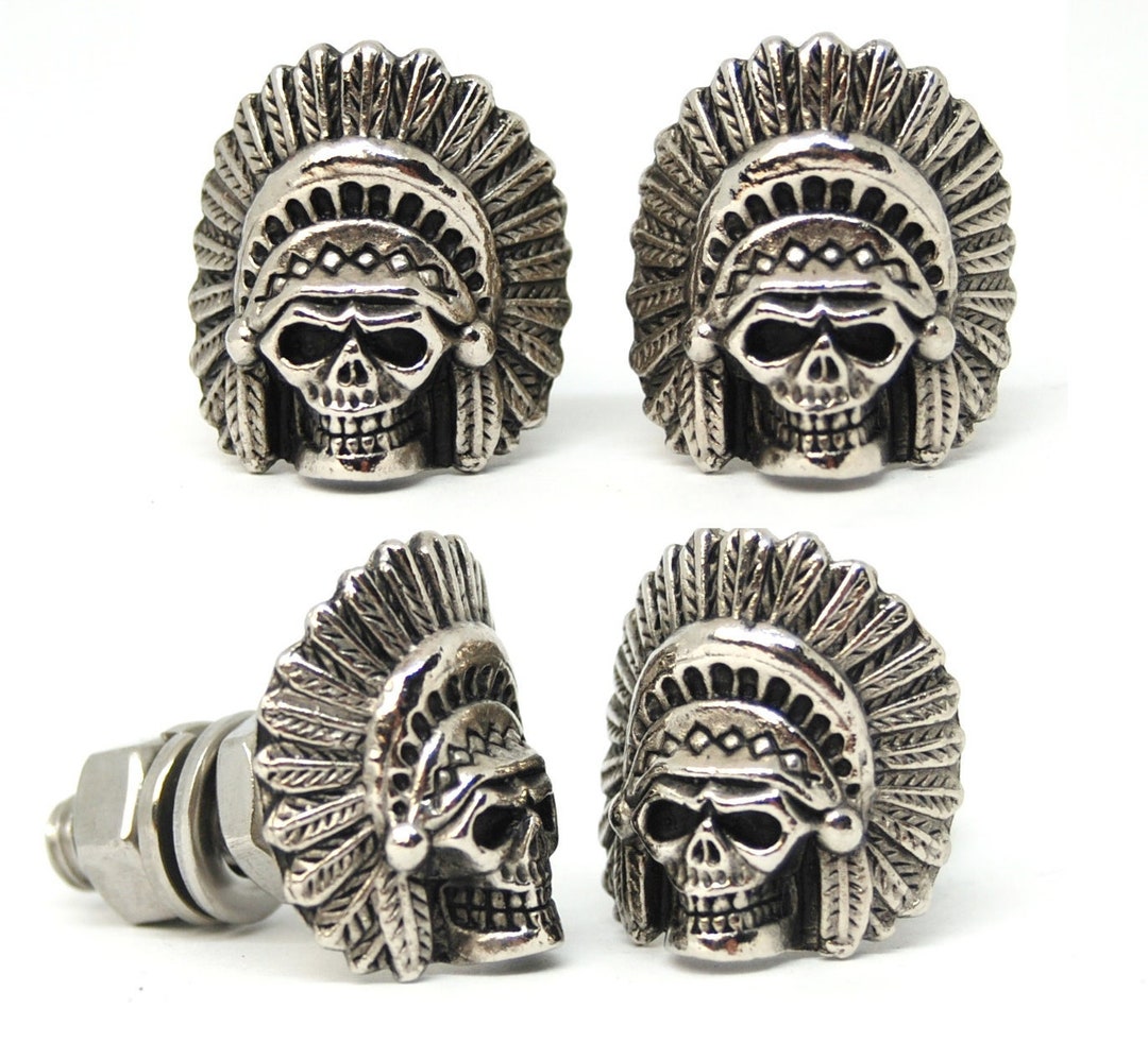 Handmade License Plate Custom Bolts M6 Native American Indian Chief ...