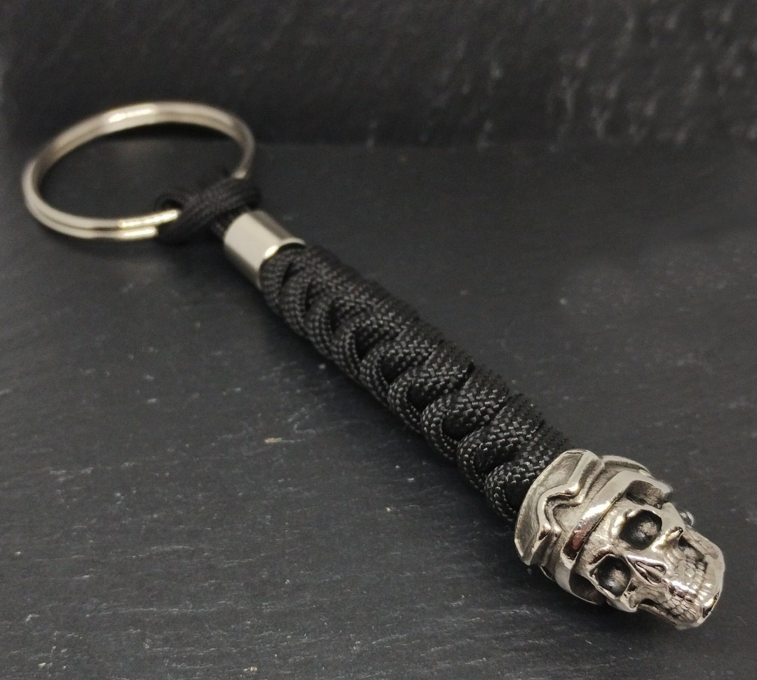 Handmade Paracord Biker Skull Keychain,motorcyclist Gift,knife Lanyard ...