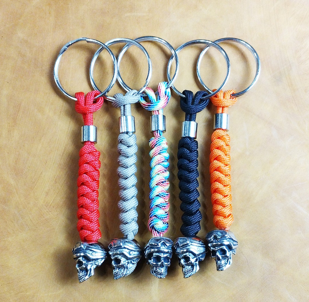 Handmade Paracord Biker Skull Keychain,motorcyclist Gift,knife Lanyard ...