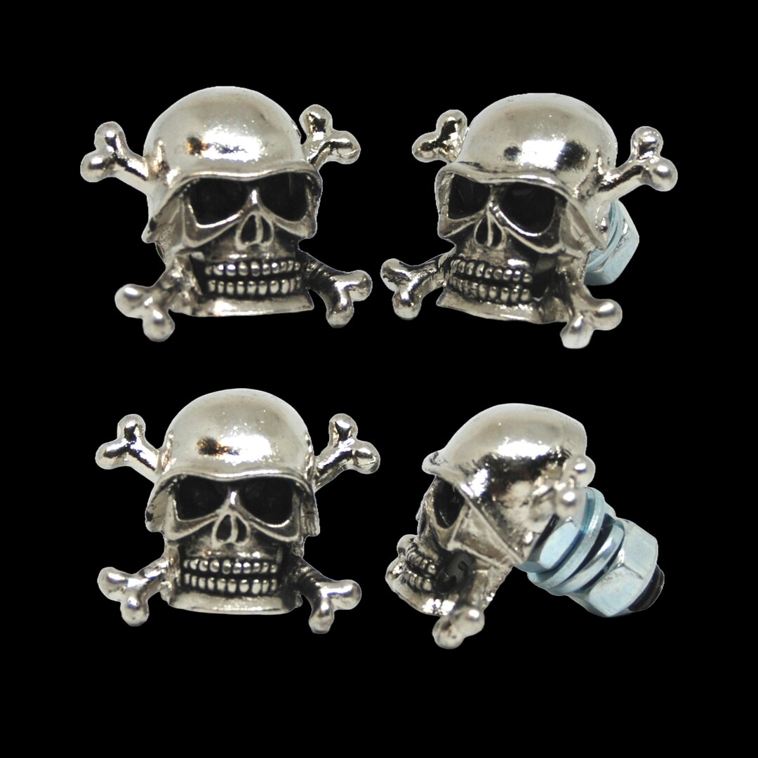 Crossbones Skull License Plate Bolts ,frame Fastener Tag Number Screw ...