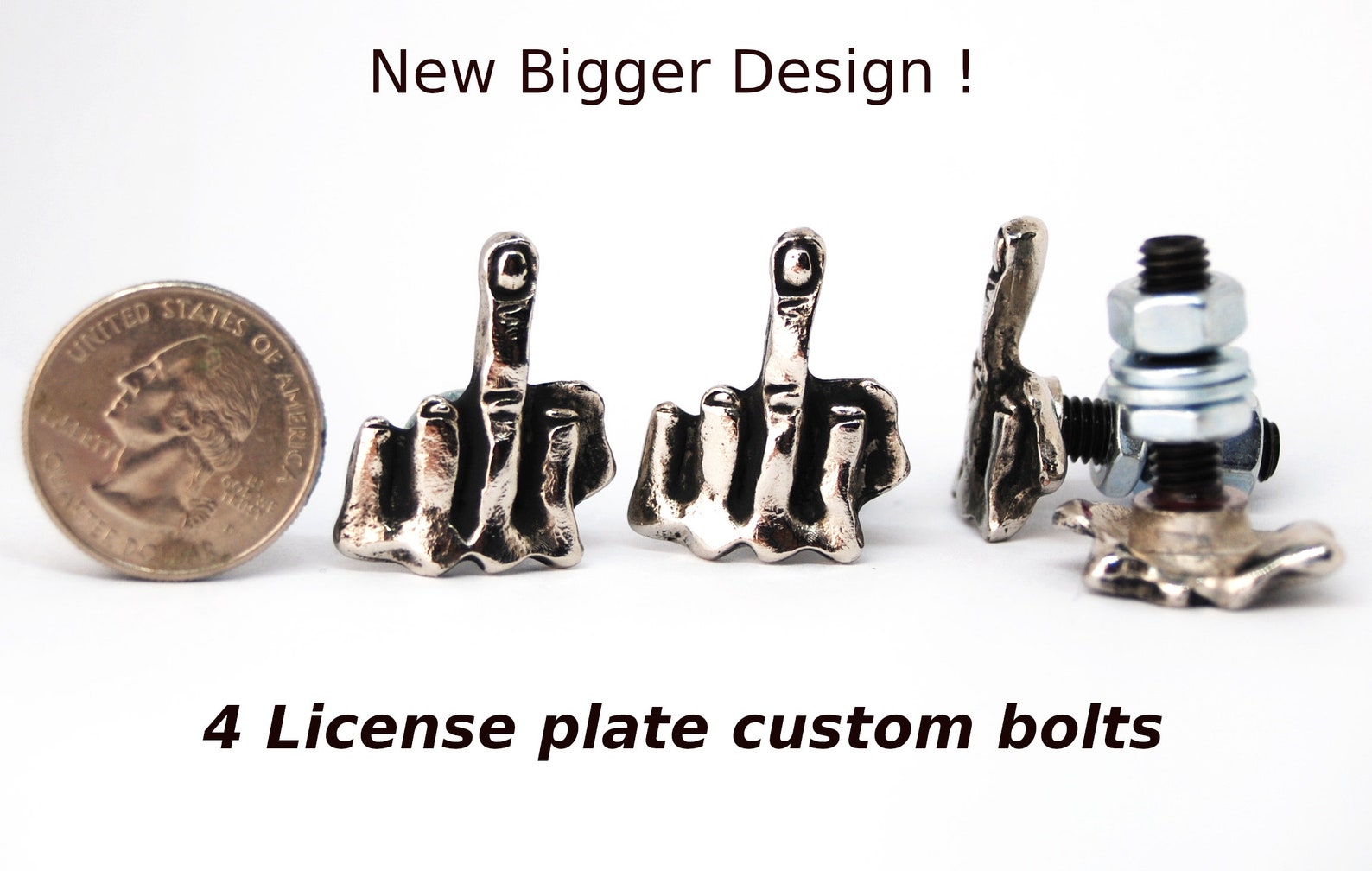 Gift for Biker – Middle Finger Motorcycle License Plate Bolts - Etsy