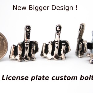 Gift for Biker – Middle Finger Motorcycle License Plate Bolts - Etsy