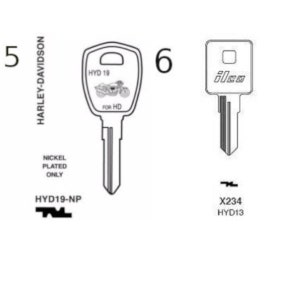 Custom Ignition Key for Most Harley Davidson Motorcycle, Uncut Spare ...