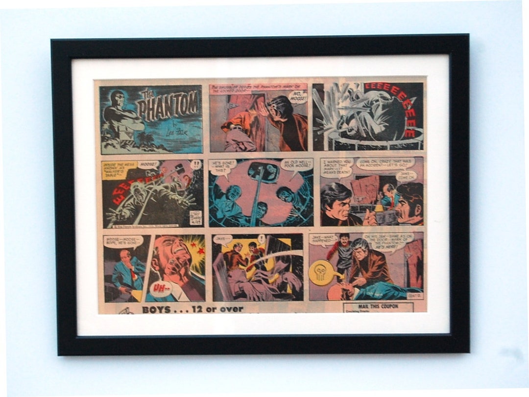 Phantom Comic Page, April 1972, Lee Falk Art Framed Original (choose ...