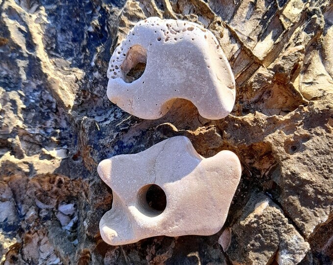 Adriatic Sea Hag Stone Set - 2 Genuine Odin Stones, Sandstone Beach ...