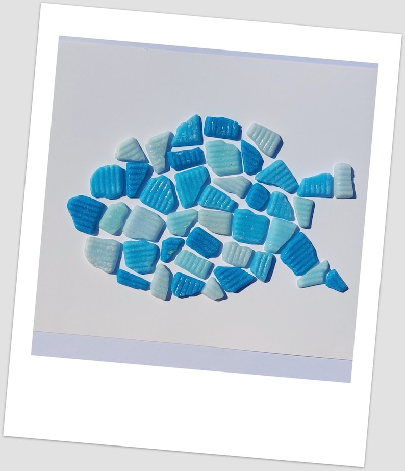 Genuine Adriatic Sea Blue Tiles, 42 Beach Treasures, Croatian Mosaic ...