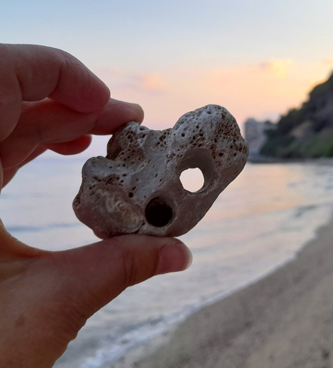 Adriatic Hag Stone: Natural Beach Rock With Hole - Etsy UK