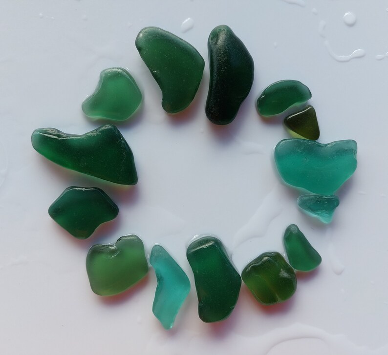 Adriatic Green Aqua Teal Sea Glass Genuine Beach Glass Shards Yellow ...