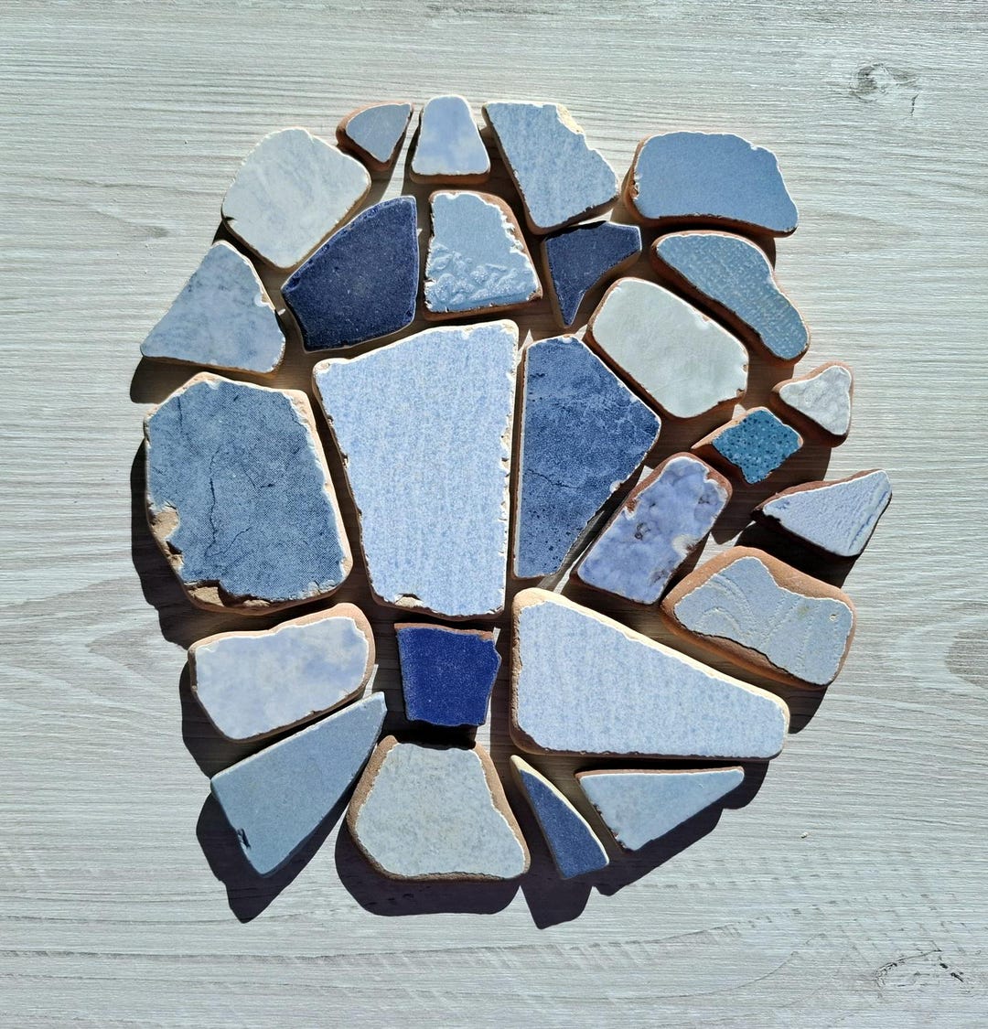 Blue Beach Pottery Shards, Croatian Coastal Treasure, 26 Pcs Authentic ...