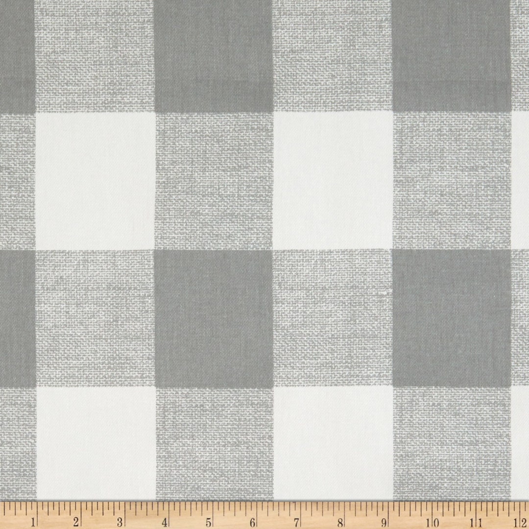 Grey Check Fabric Premier Prints Fabric, Anderson Grey and White ...