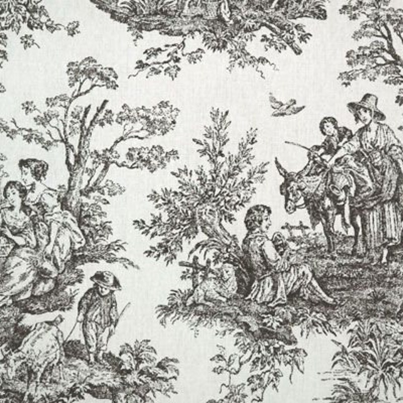 Black Toile Fabric - Etsy