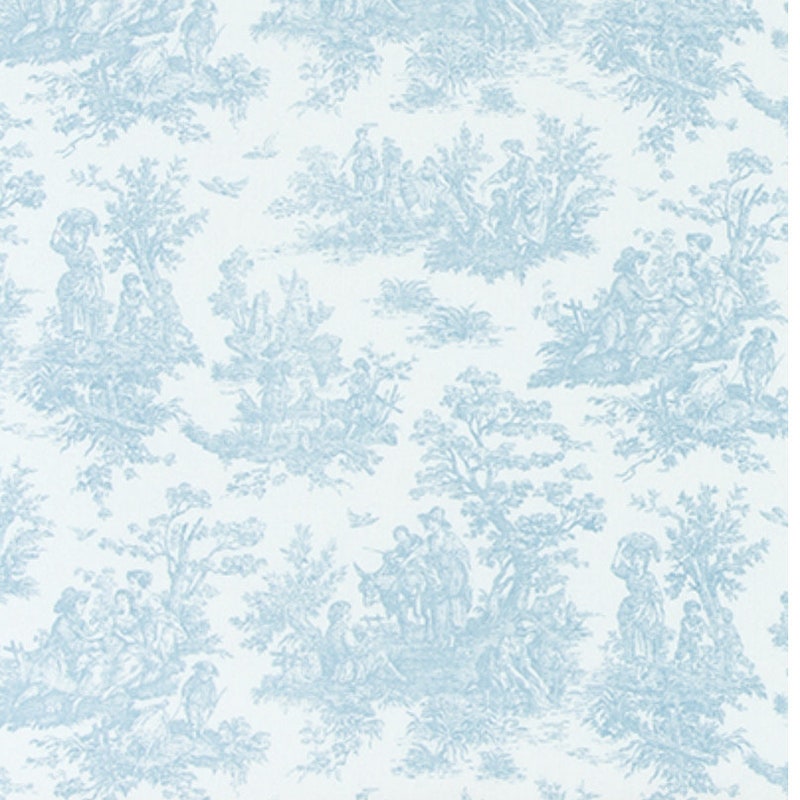 Blue Toile Fabric - Etsy