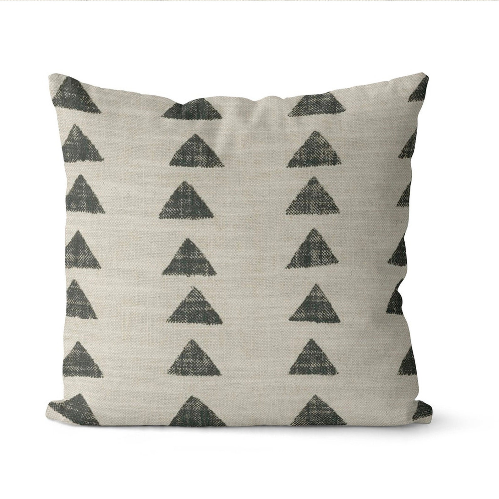 PKL Nomadic Linen Fabric, Triangle Fossil Pattern, Cream and Black ...