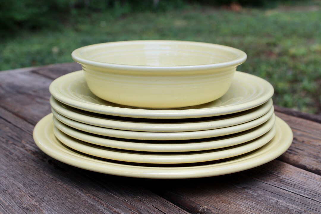 Individual Fiestaware Plates and Bowls in Yellow - Etsy