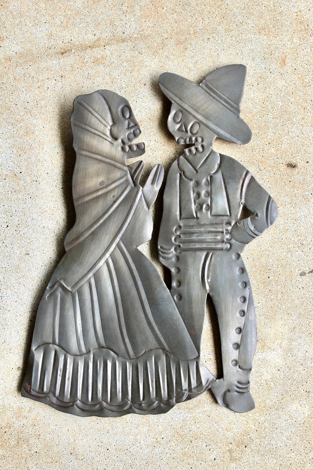 Day of the Dead Tin Skeleton Couple - Etsy