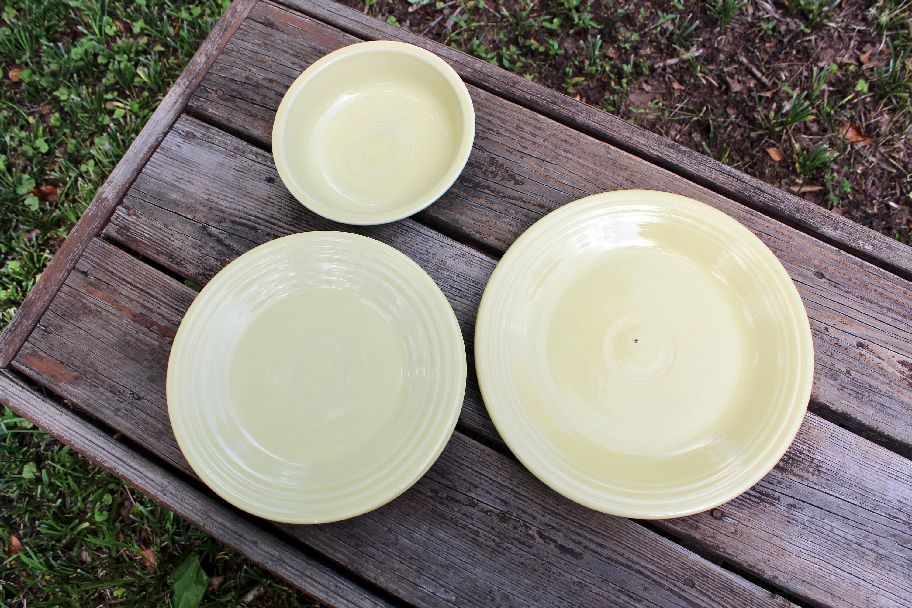 Individual Fiestaware Plates and Bowls in Yellow - Etsy