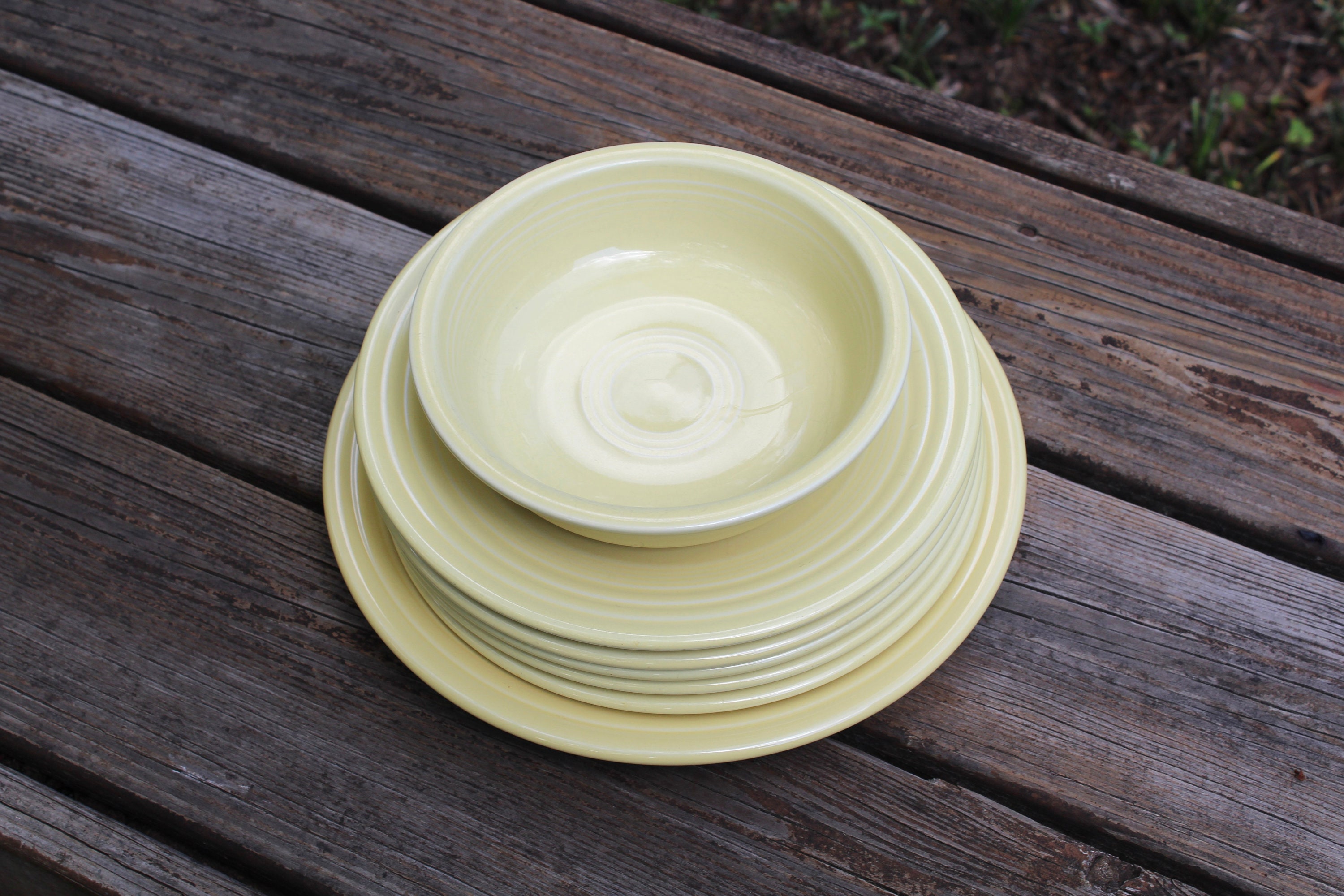 Individual Fiestaware Plates and Bowls in Yellow - Etsy