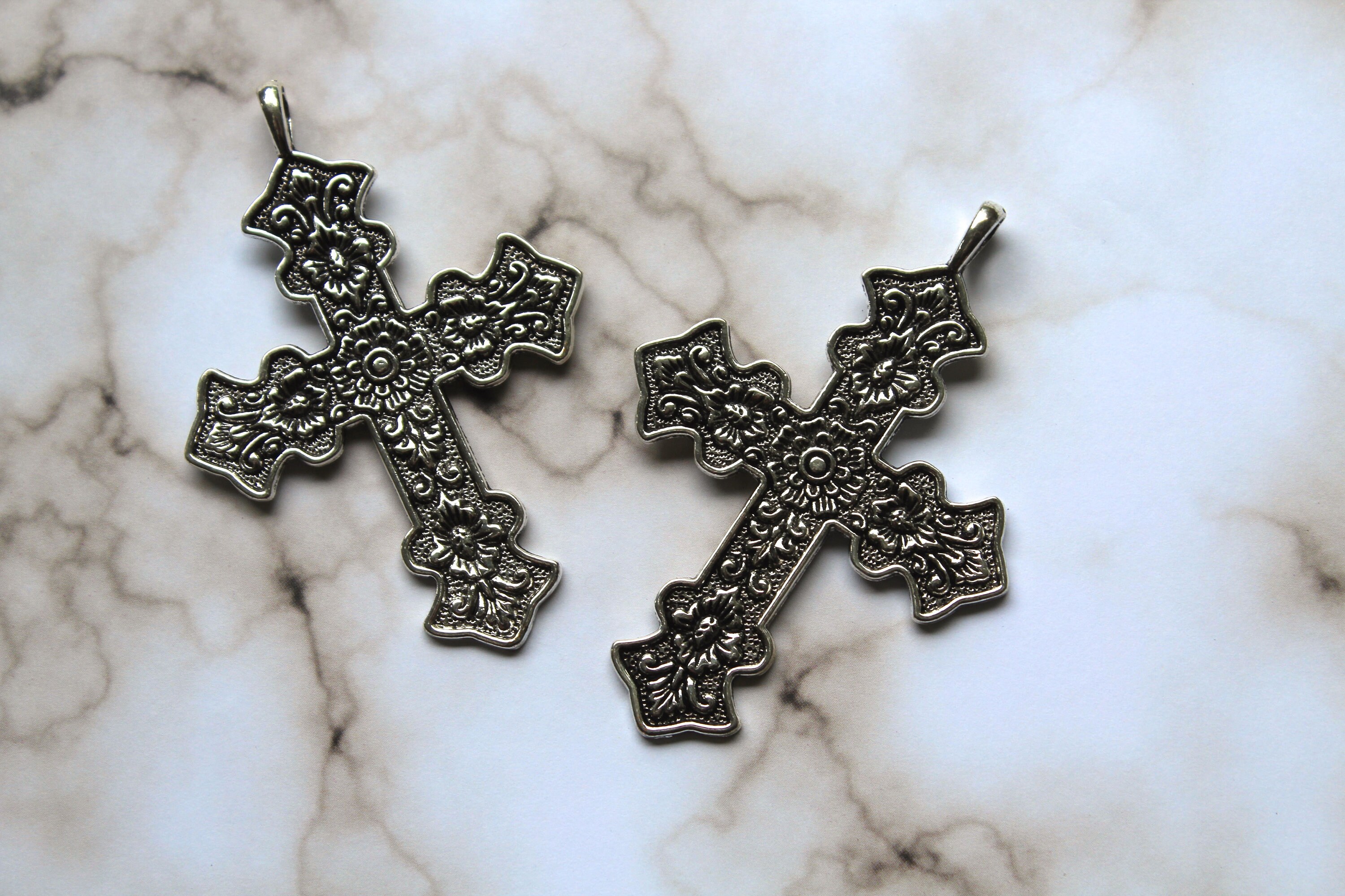 Medium Metal Italian Cross Pendant - Etsy UK