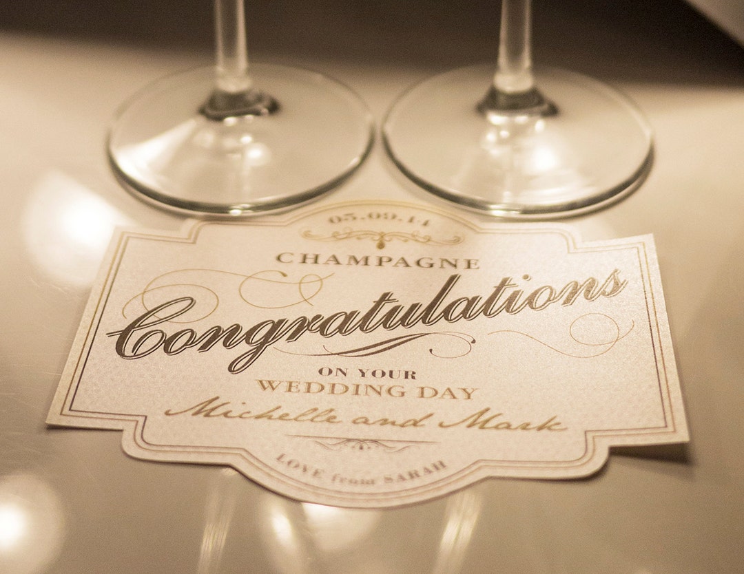 Wedding Champagne Label - Etsy