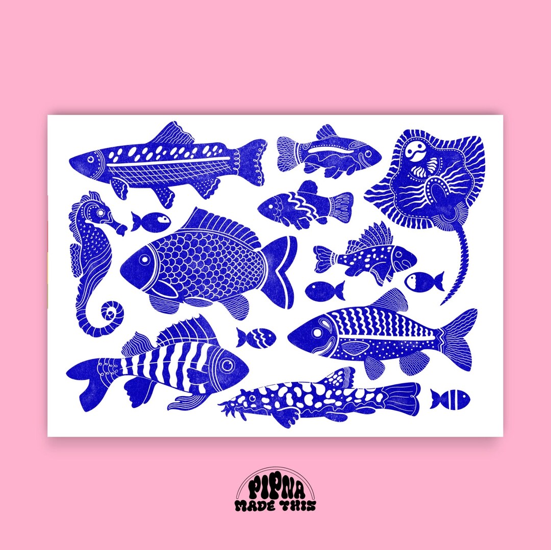 Colourful Fish Print, Fish Species Poster, Marine Life Art, Nautical ...