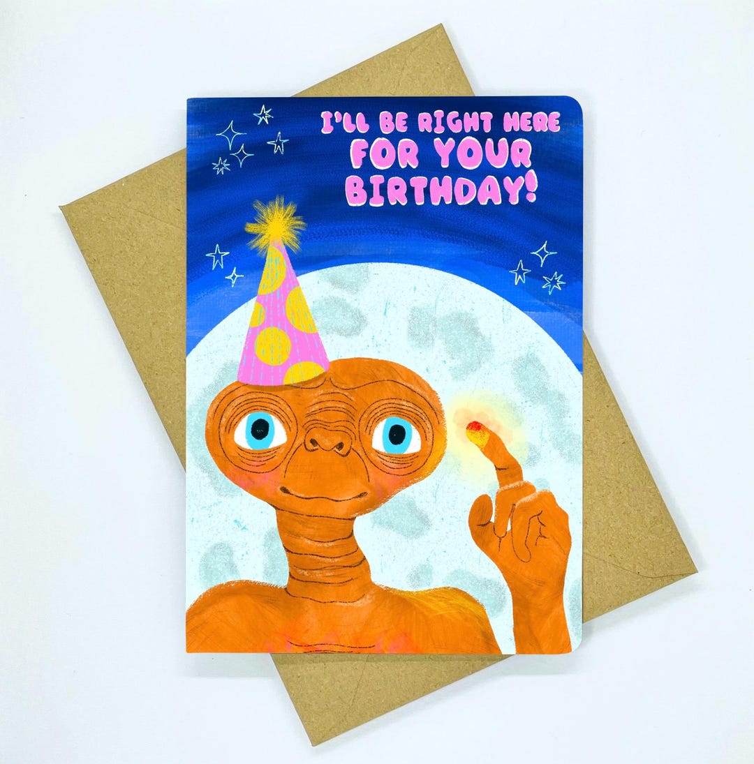 ET Birthday Card: 80s Movie Art Greeting Card - Etsy