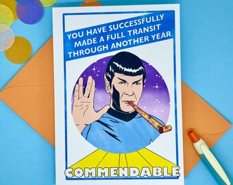 Spock Star Trek Card - Etsy