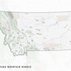 Montana Mountain Ranges Map, Map of Montana, Montana Map, Montana ...