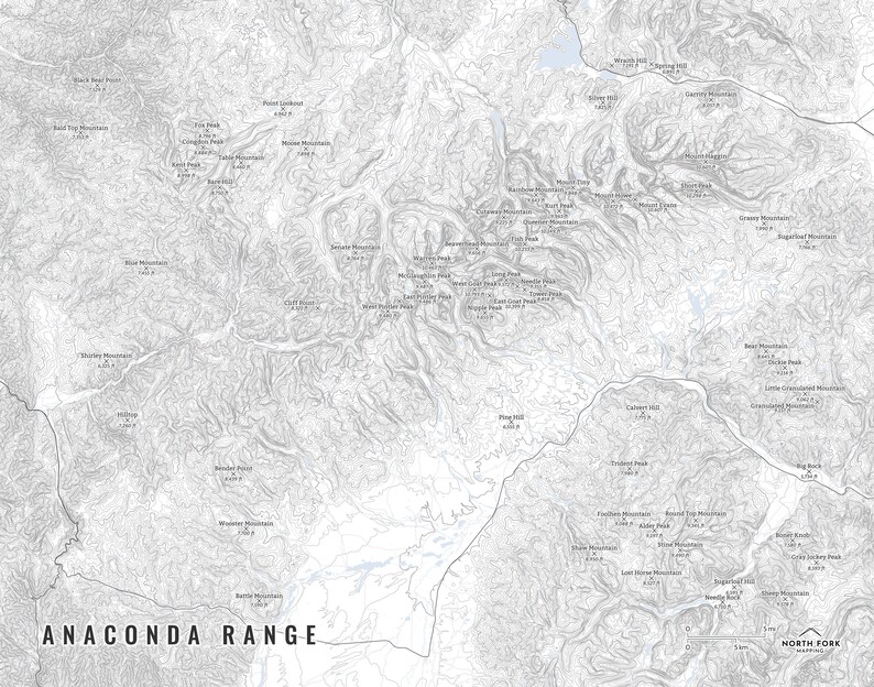 Anaconda Range Map - Pintlers, Anaconda Range, Anaconda, Sula, Anaconda ...