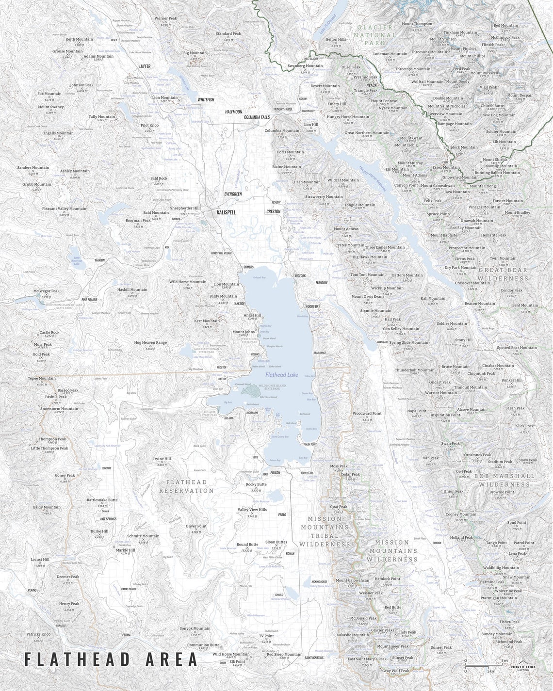 Flathead Area Map - Flathead Lake, Flathead Lake Art, Flathead Lake ...