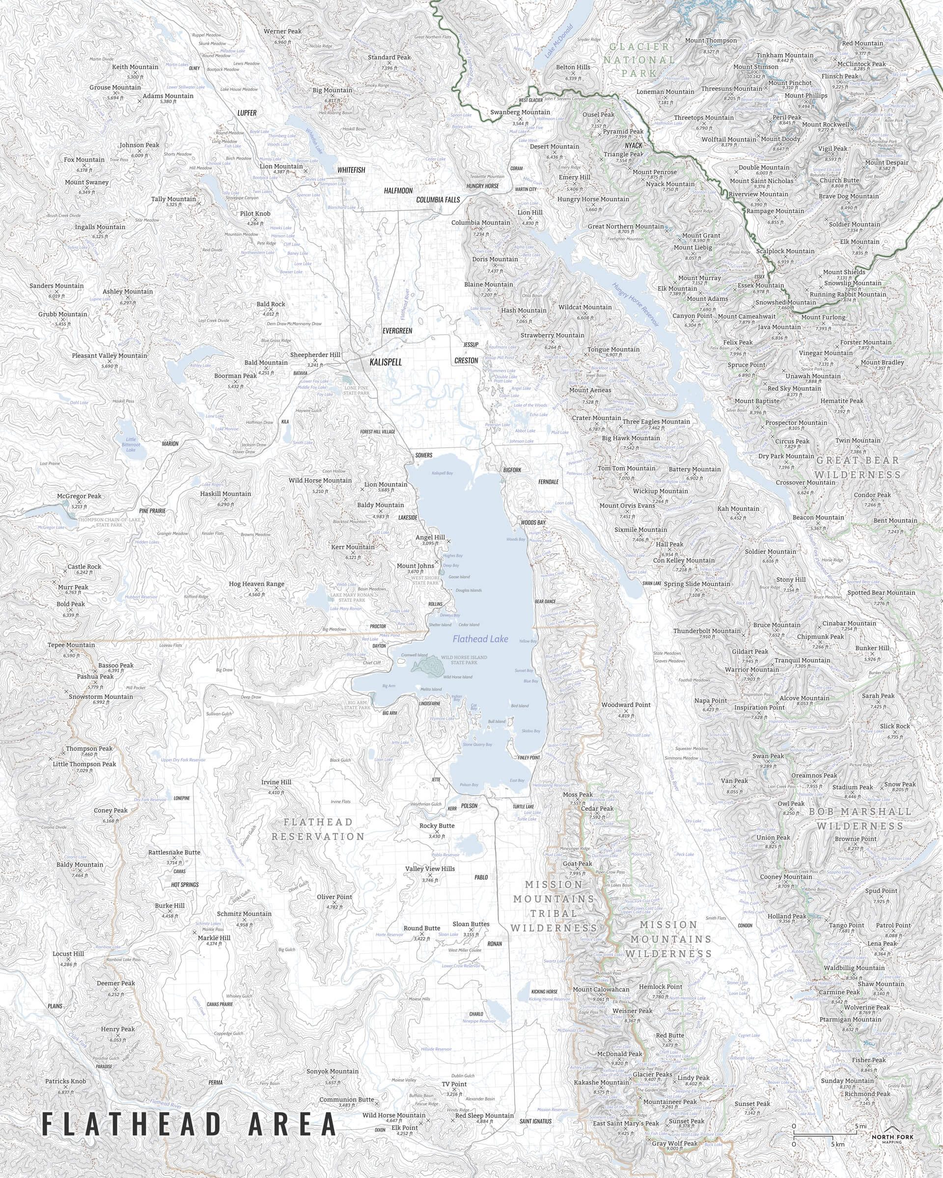 Flathead Area Map - Flathead Lake, Flathead Lake Art, Flathead Lake ...