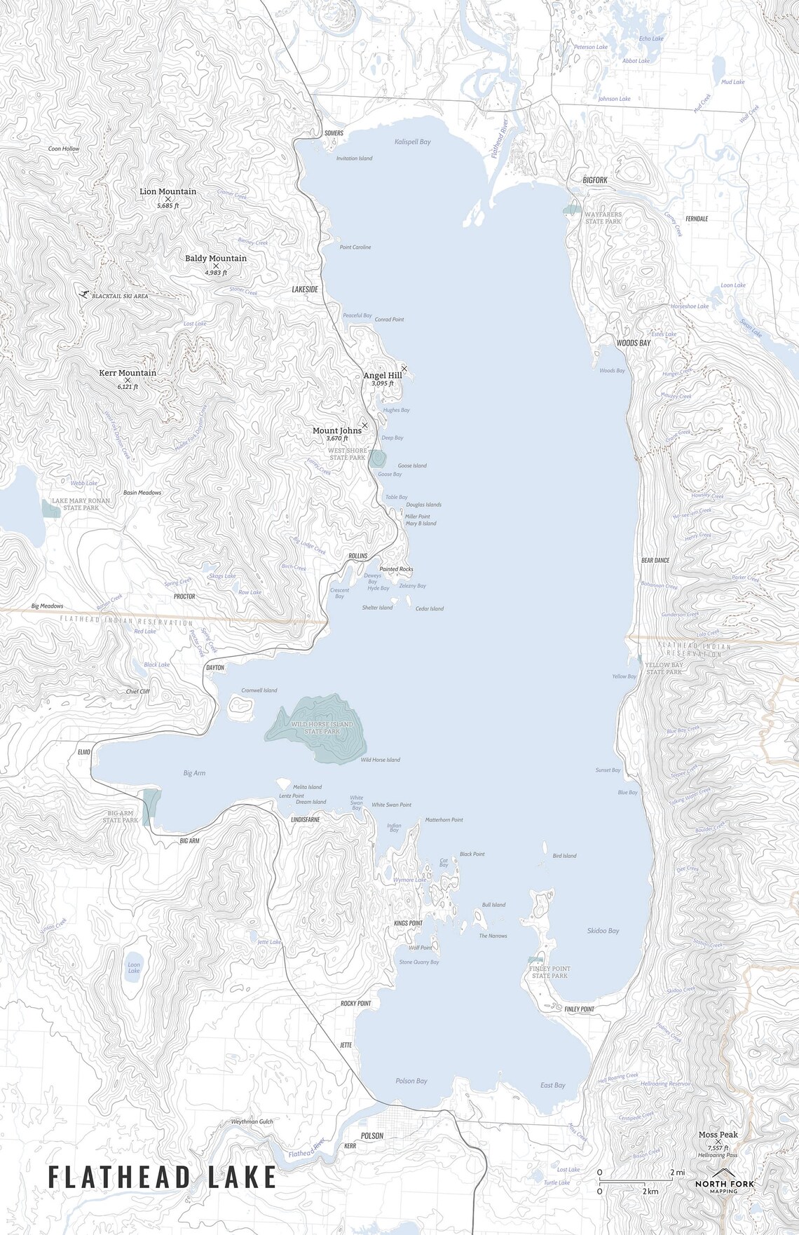 Flathead Lake Map - Flathead Lake, Flathead Lake Art, Flathead Lake ...